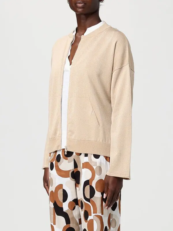 KANGRA Cotton Blend Zip Sweatshirt - Biscuit