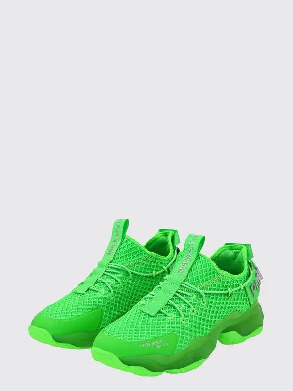 PLEIN SPORT Hyper Sport Low-top Sneakers In Mesh With Applied Logo And Pull Tab - Green