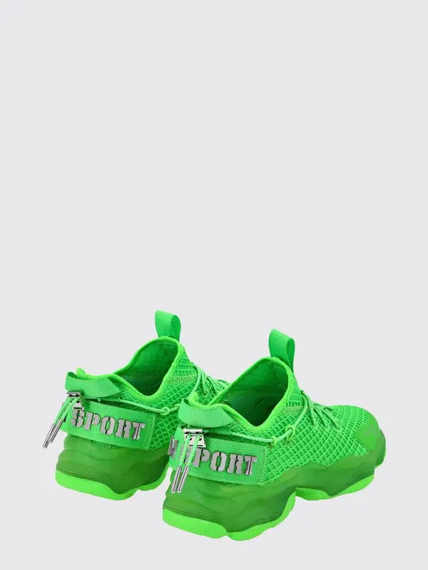 PLEIN SPORT Hyper Sport Low-top Sneakers In Mesh With Applied Logo And Pull Tab - Green