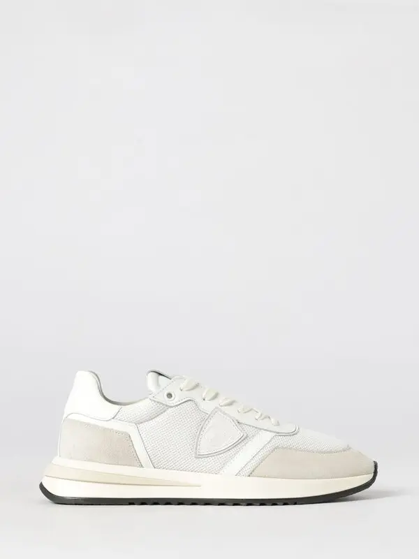 Philippe Model Low-top Sneakers In Calf Leather And Mesh - White