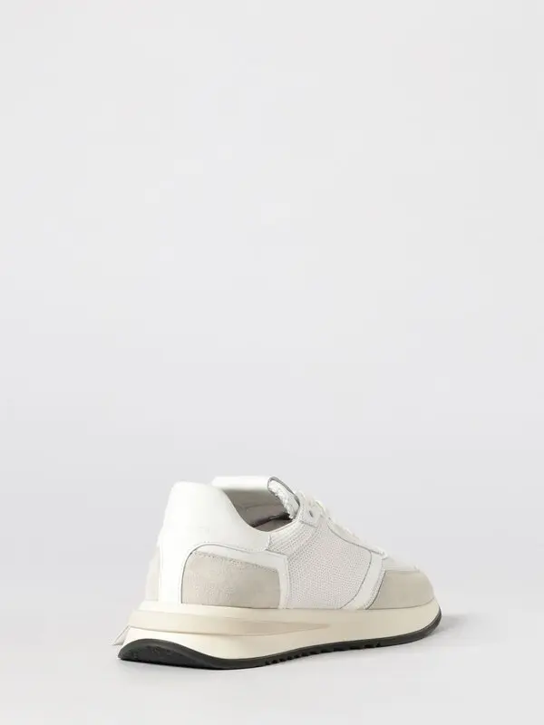 Philippe Model Low-top Sneakers In Calf Leather And Mesh - White