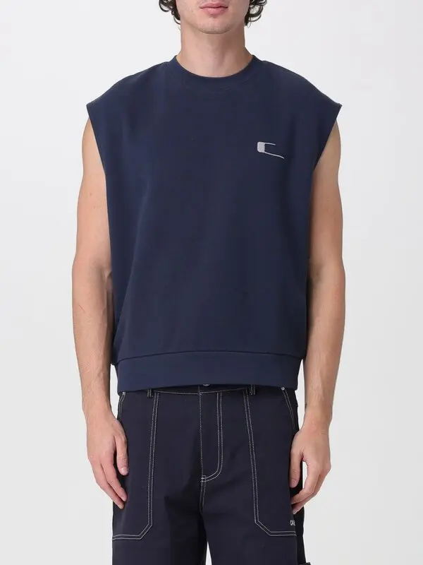 CARRER Sleeveless Cotton Crewneck Sweatshirt - Blue