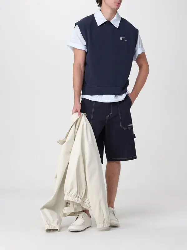 CARRER Sleeveless Cotton Crewneck Sweatshirt - Blue