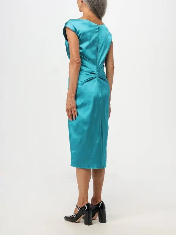 Talbot Runhof Asymmetrical Draped Midi Dress