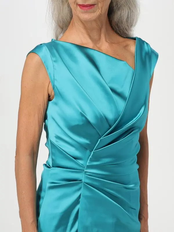 Talbot Runhof Asymmetrical Draped Midi Dress