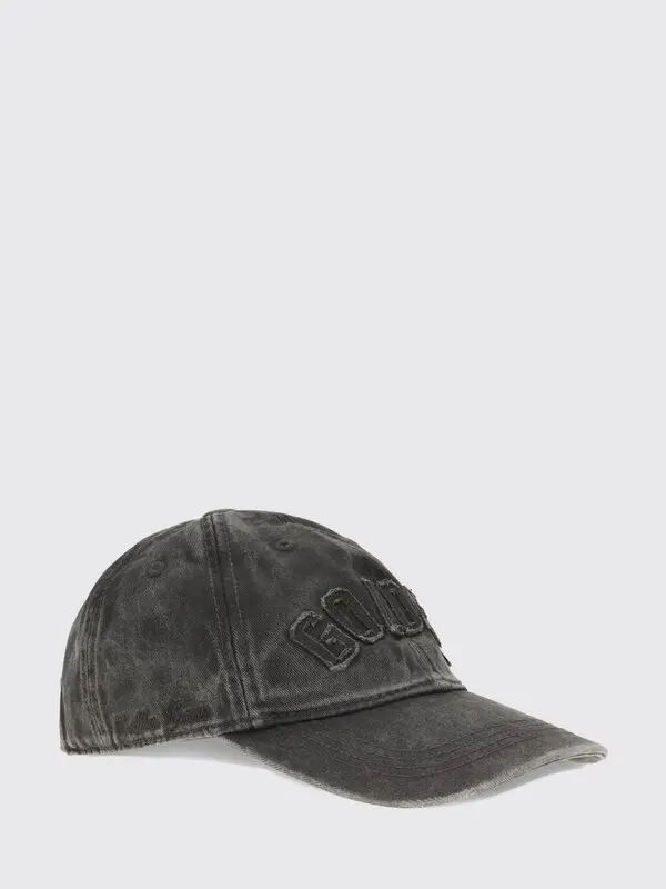 GOLDEN GOOSE Stone Washed Denim Baseball Cap With Embroidered Logo - Charcoal