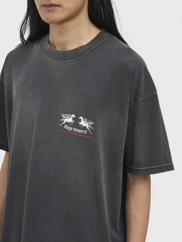 REPRESENT Printed Cotton T-shirt - Black