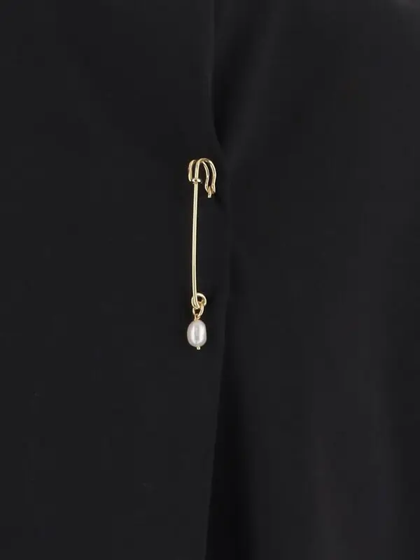 Carven Cotton T-shirt With Safety Pin Detail
