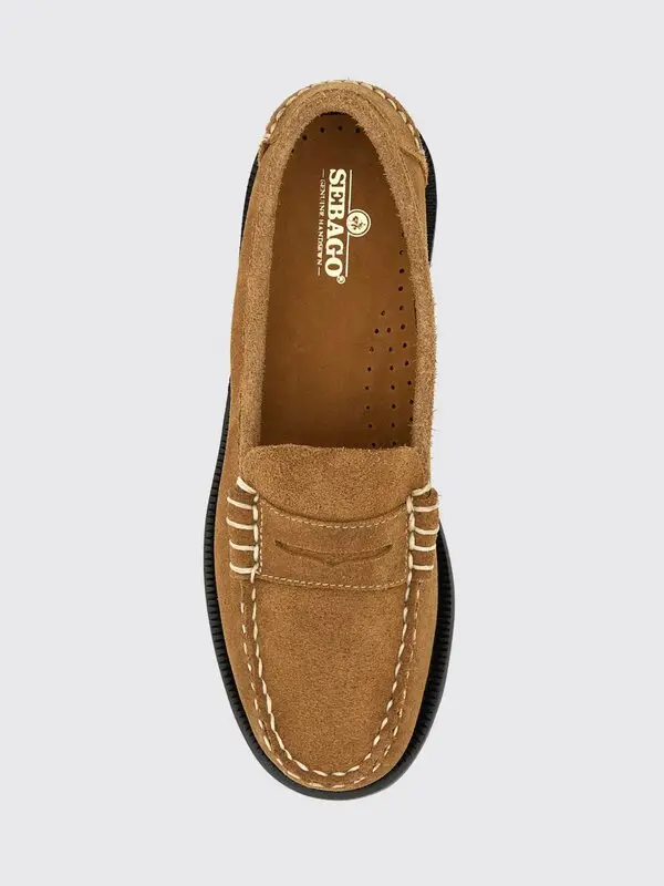 SEBAGO Classic Dan Suede Penny Loafers With Round Toe - Beige