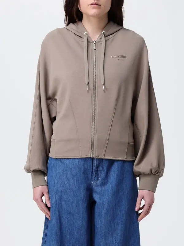 Armani Exchange Cotton Hooded Sweatshirt - Beige