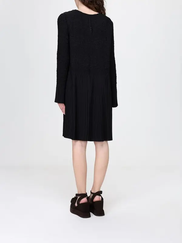 BOSS Ribbed Crêpe Mini Tunic With Crew Neck And Long Sleeves