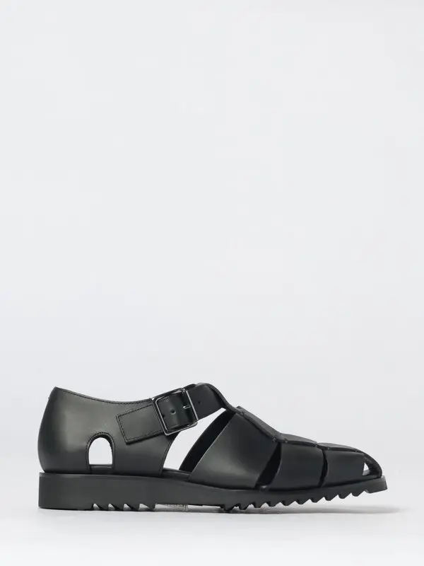 Paraboot Perforated Smooth Leather Sandals With Ankle Strap