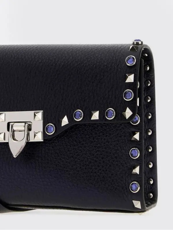 Valentino Garavani Rockstud Mini Bag In Hammered Leather With Crystals
