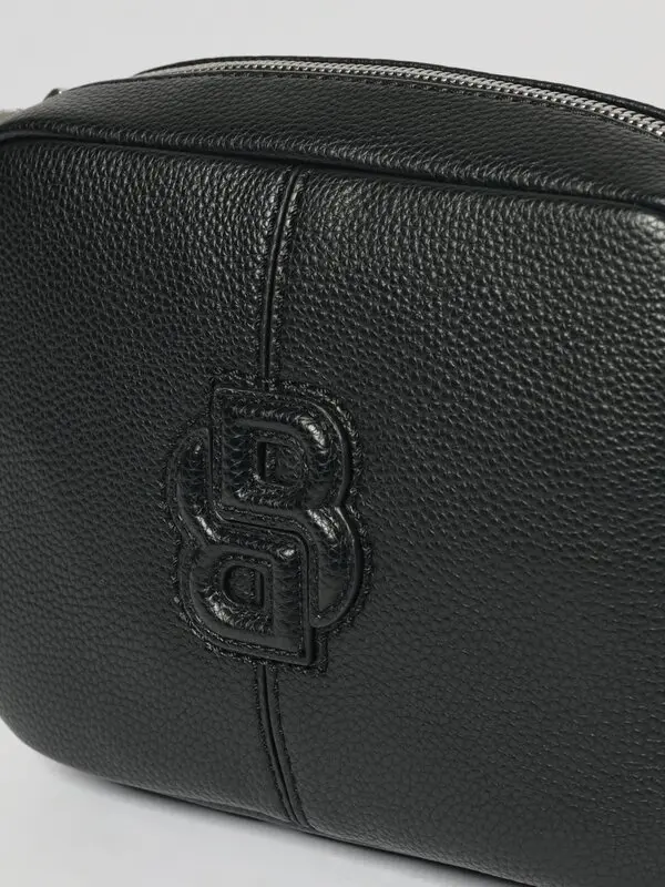 BOSS Grained Faux Leather Crossbody Bag - Black