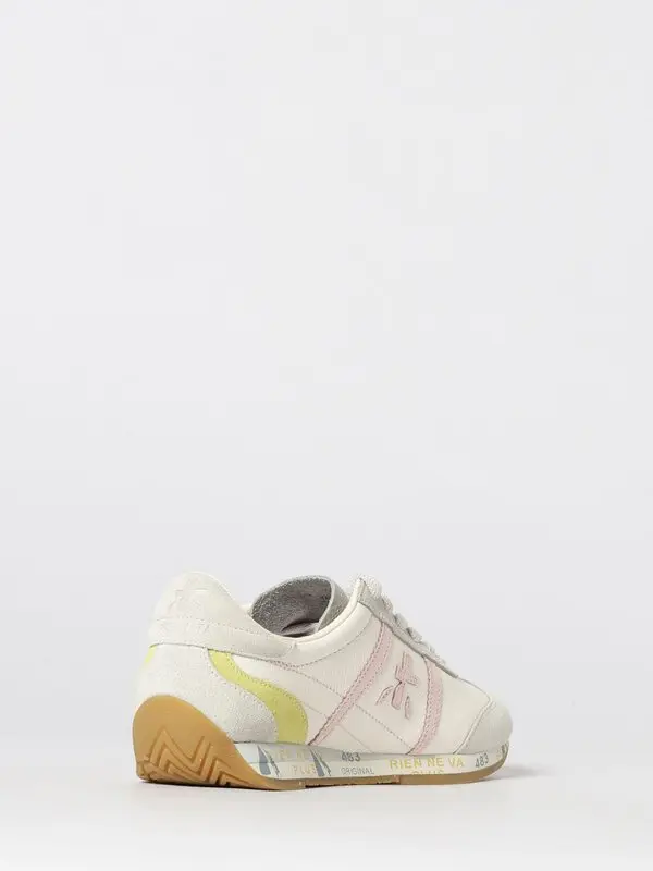 Premiata Jackyx Leather And Suede Bi-sneakers - Natural