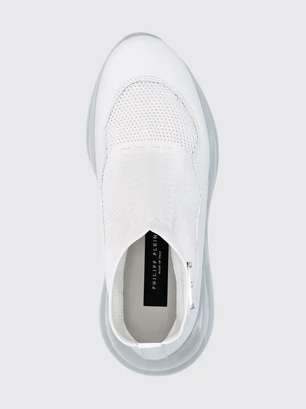 Philipp Plein High-top Slip-on Knit Sneakers - White