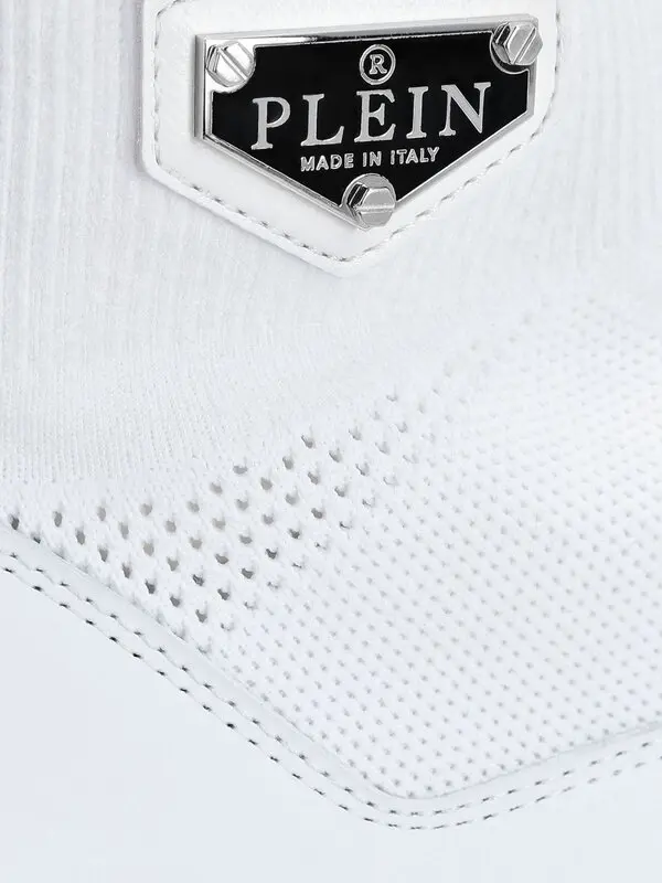 Philipp Plein High-top Slip-on Knit Sneakers - White