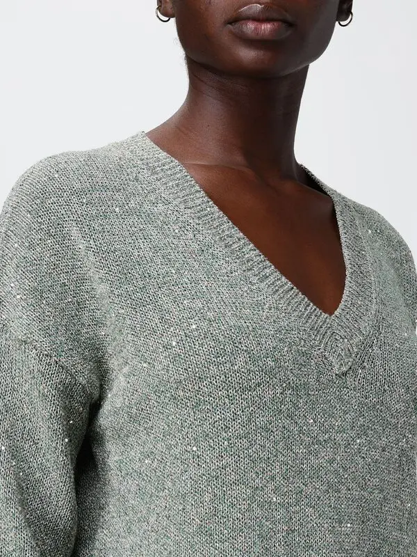 KANGRA Cotton Blend V-neck Sweater - Mint