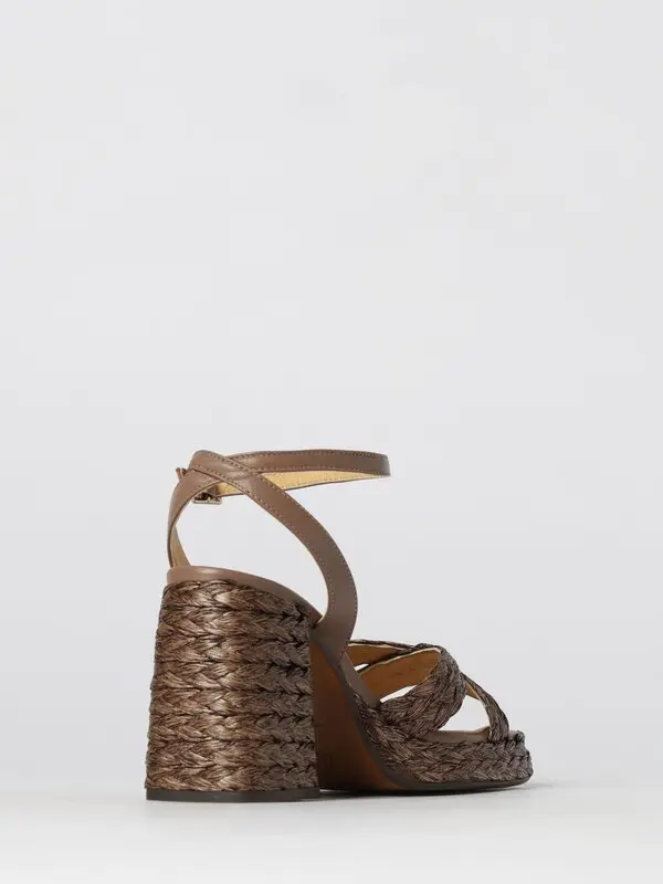 CastaÑer Valeriette Woven Raffia Heeled Sandals - Beige