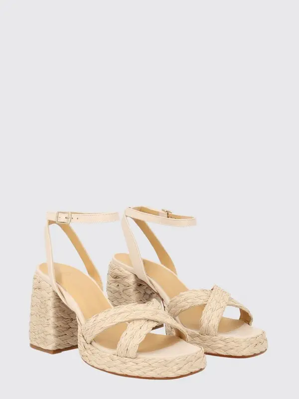CastaÑer Valeriette Woven Raffia And Leather Sandal - Ivory