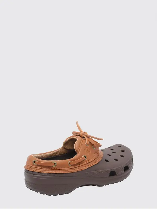 CROCS Classic Boat Mules In Eva And Vegan Leather - Brown