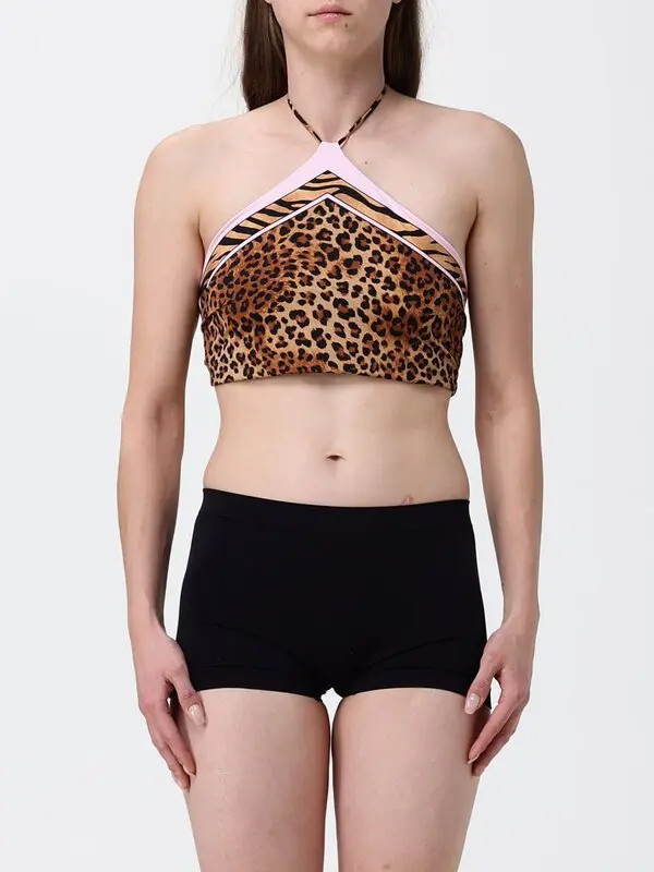 MC2 SAINT BARTH Halterneck Bikini Top With Animal Print - Multicolor