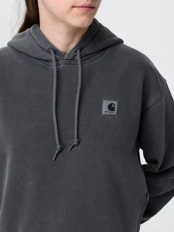 Carhartt Work In Progress Cotton Hoodie With Logo - Black