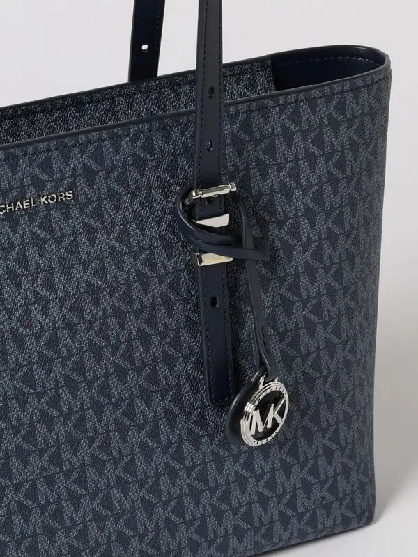 Michael Kors Quinn Bag In Coated Cotton With Mk Monogram