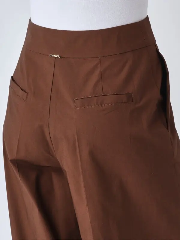 TWINSET Stretch Cotton Palazzo Trousers