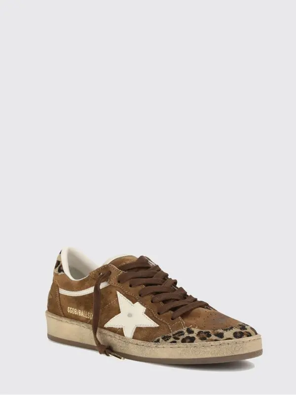 GOLDEN GOOSE Suede Sneakers With Leopard Print Accents