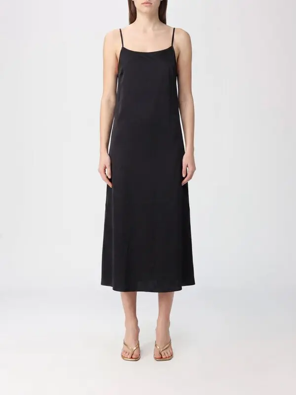 UMA WANG Cupro Midi Slip Dress With Square Neckline And Thin Straps