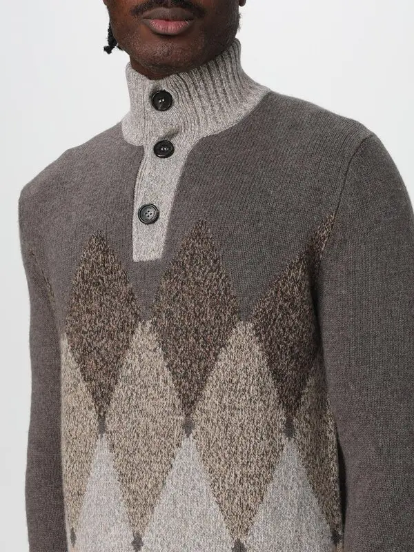 BALLANTYNE Argyle Knit Jumper - White