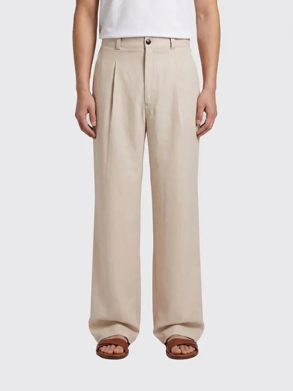 Giorgio Armani Wide Leg Linen Blend Trousers
