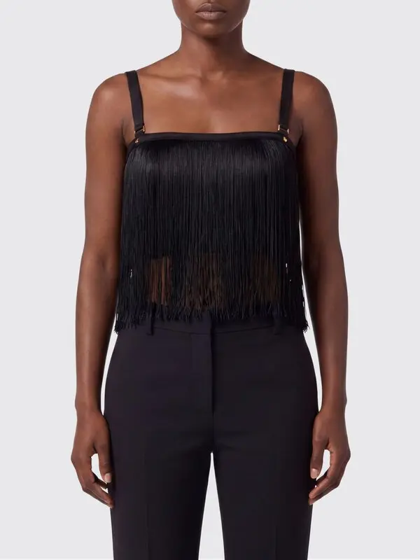 Elisabetta Franchi Fringed Tulle Crop Top