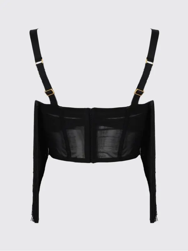Elisabetta Franchi Fringed Tulle Crop Top