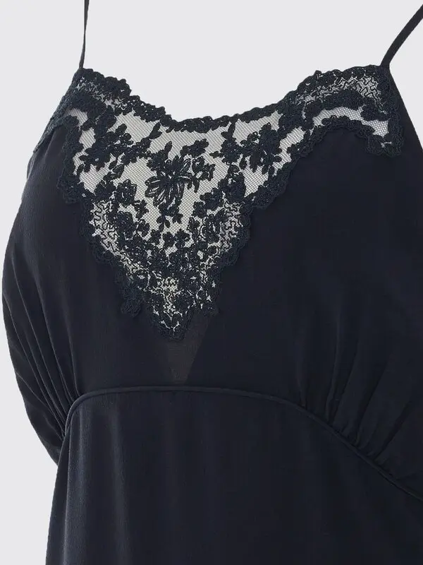 Chloé Midi Dress In Silk With Lace Inserts