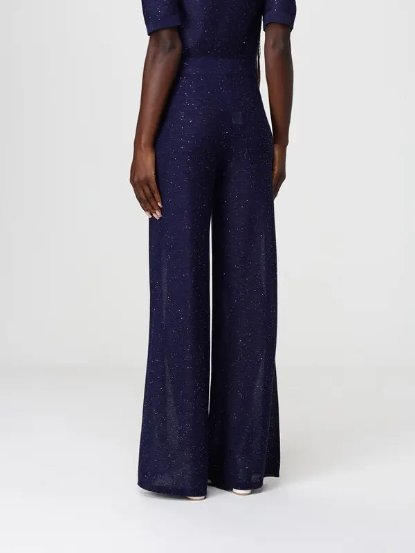 KANGRA Viscose Knit Trousers With Sequins - Blue