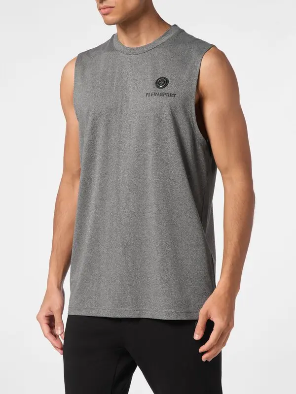 PLEIN SPORT Polyester Tank Top With Contrast Hexagon Logo