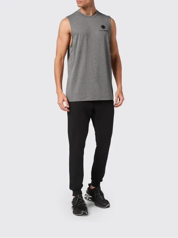 PLEIN SPORT Polyester Tank Top With Contrast Hexagon Logo