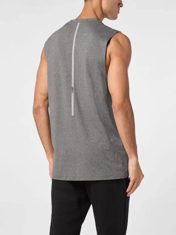 PLEIN SPORT Polyester Tank Top With Contrast Hexagon Logo