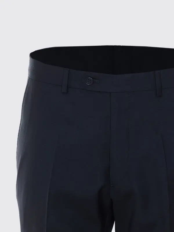 SUNFLOWER Slim Fit Virgin Wool Tailored Trousers With Off-center Closure