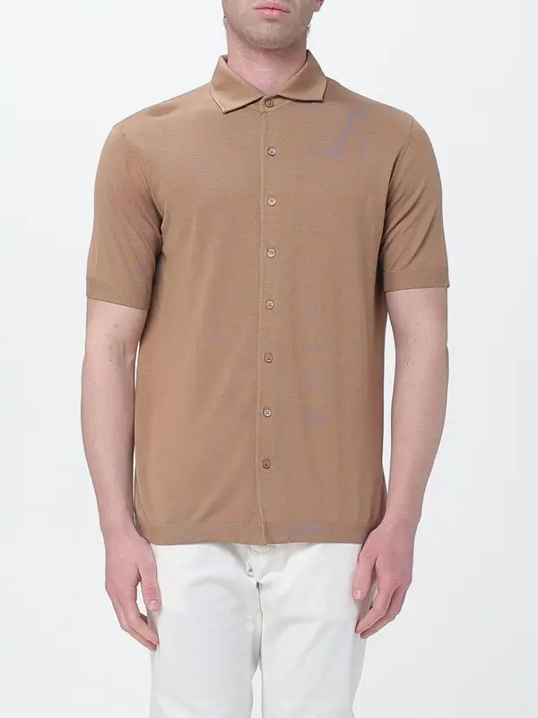 KANGRA Knit Polo Shirt - Natural