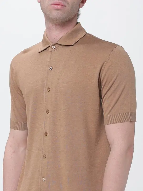 KANGRA Knit Polo Shirt - Natural