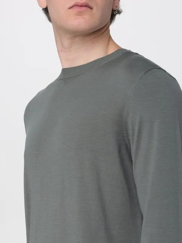 KANGRA Cotton And Silk Crew Neck Pullover - Green