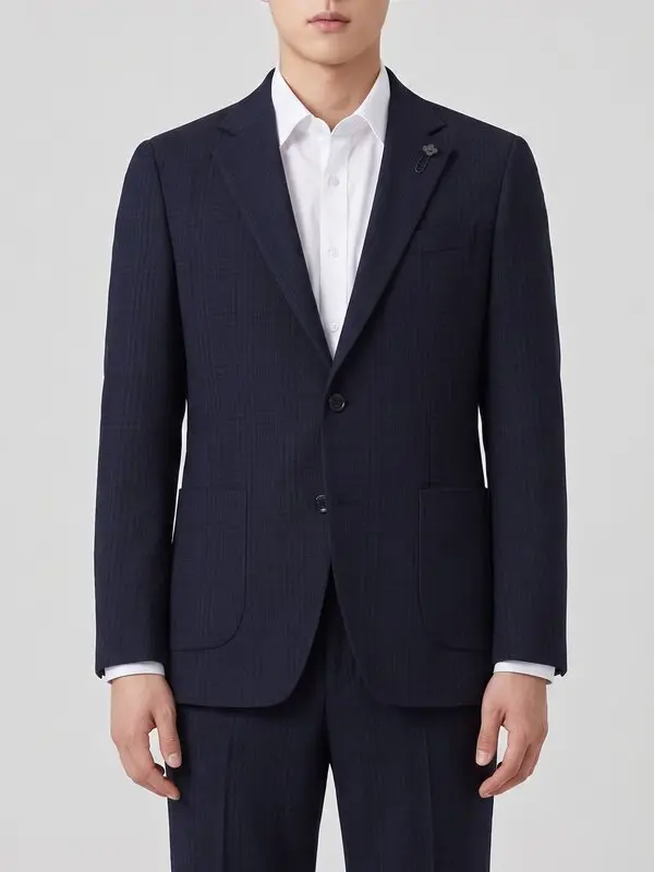 LARDINI Single-breasted Wool Blend Blazer