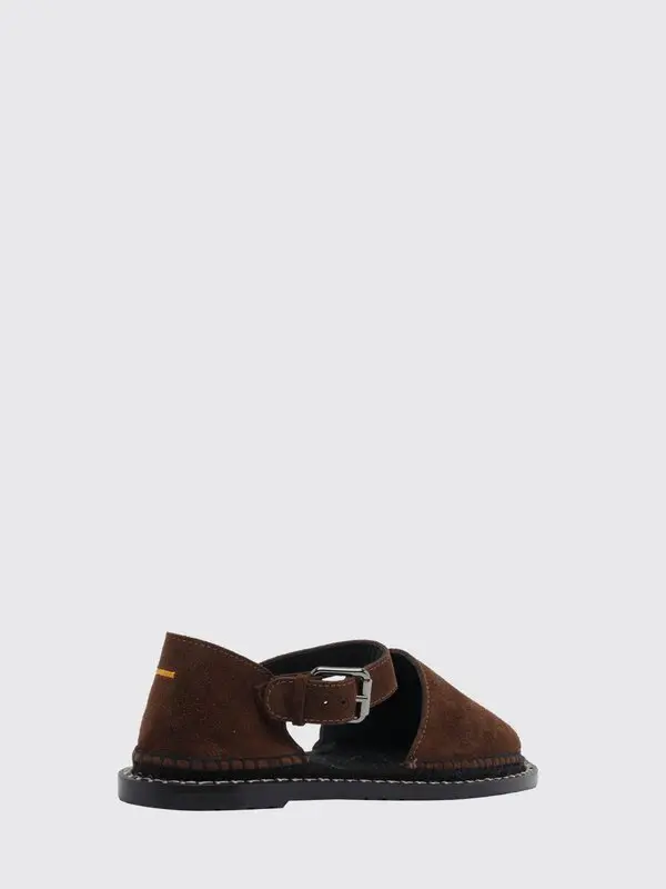 CastaÑer Suede Flat Sandals With Round Toe And Adjustable Ankle Strap
