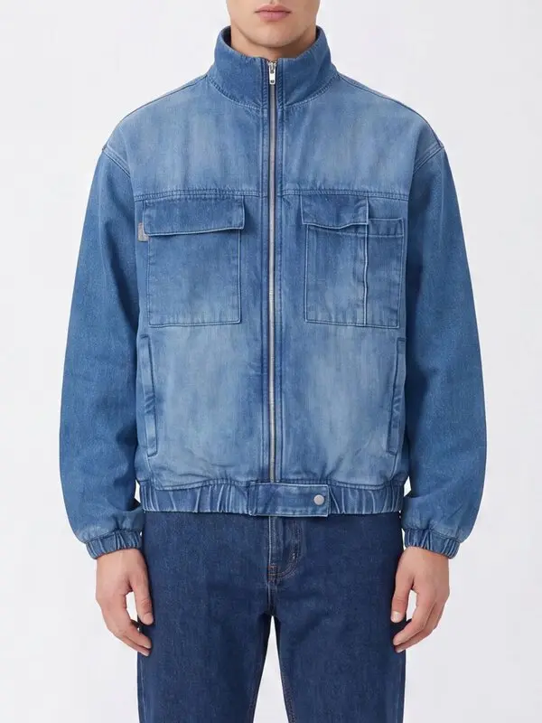 CARRER Name Barrau Cotton Bomber Jacket With High Neck - Denim