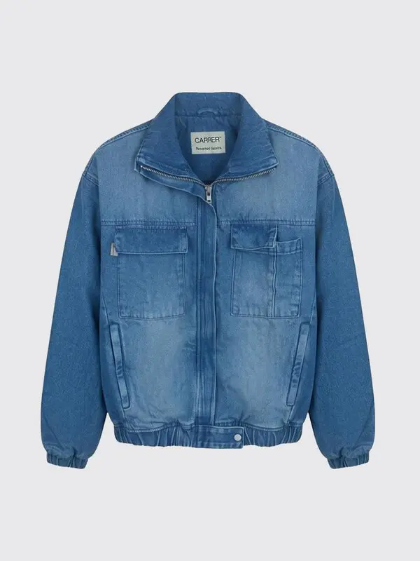 CARRER Name Barrau Cotton Bomber Jacket With High Neck - Denim