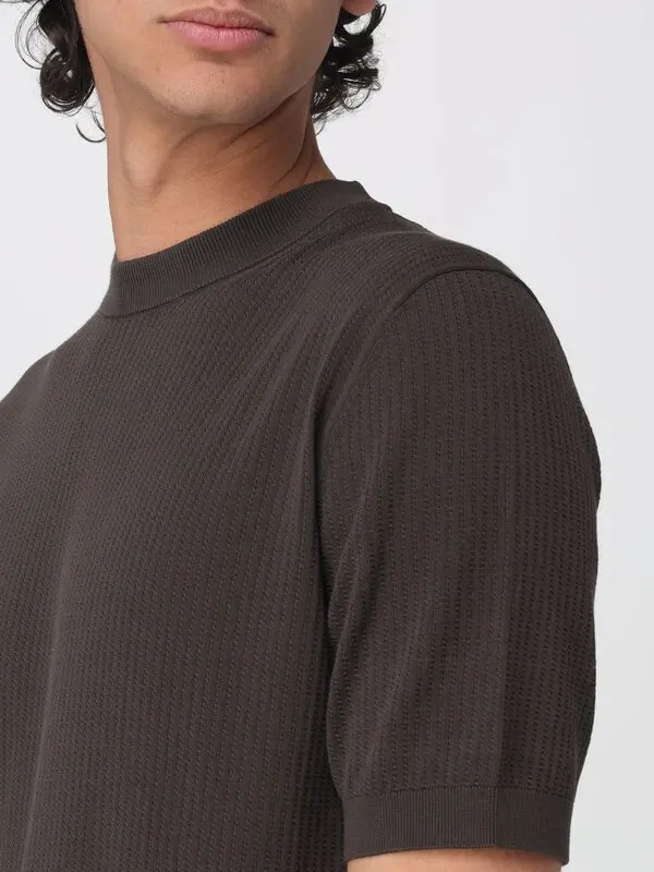 KANGRA Cotton And Silk Crew Neck Knitwear - Brown