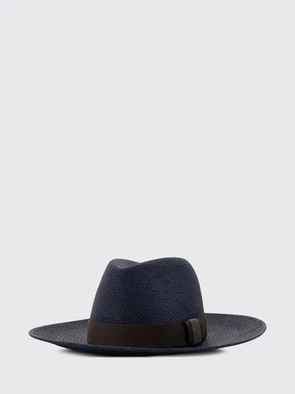 Brunello Cucinelli Raffia Panama Hat With Ribbon Detail